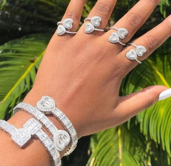Iced Out Heart Bracelet – A'Luxe Jewlz