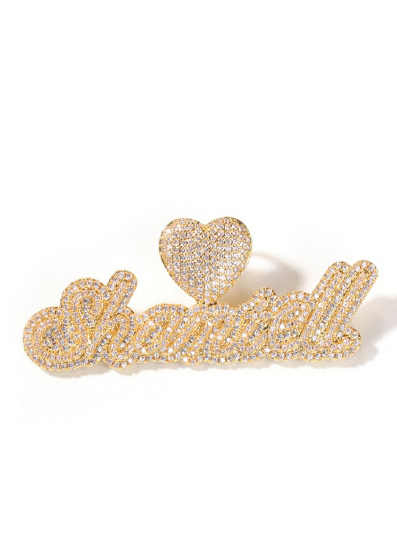 Two Tone Cursive Letter With Heart Cuban Neckless – A'Luxe Jewlz